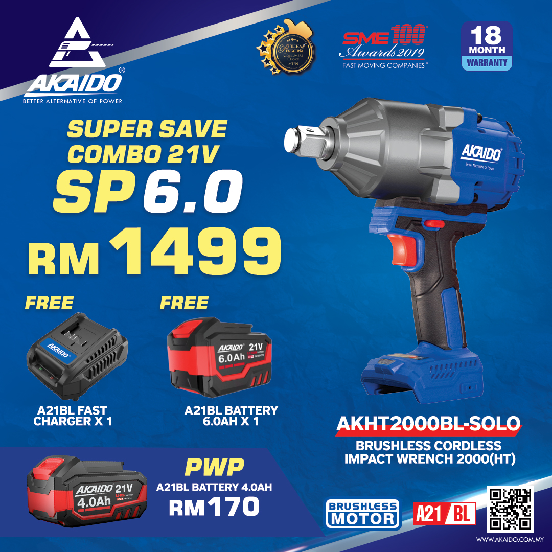 AKAIDO SUPER SAVE COMBO 6.0AH – AKHT2000BL – AKAIDO